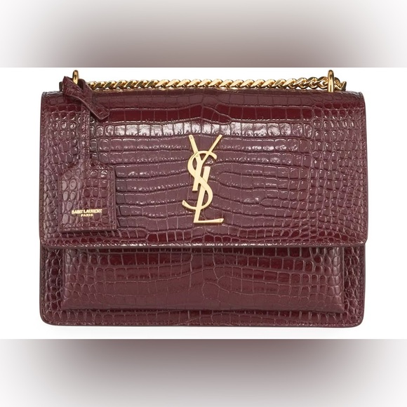 Yves Saint Laurent | Bags | Ysl Sunset Bag Croc Medium | Poshmark
